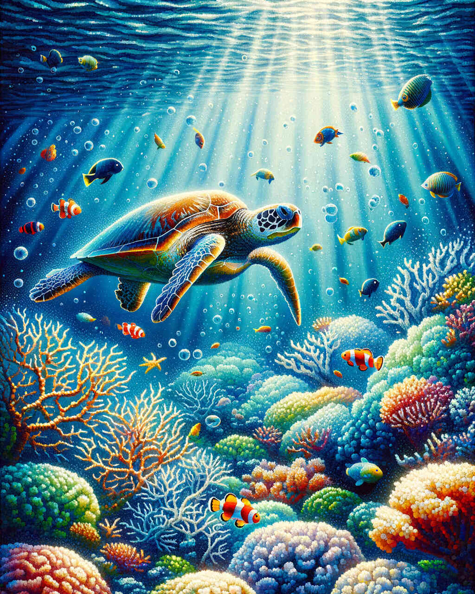 Malen nach Zahlen - Schildkröte Korallenriff - Jetzt kaufen