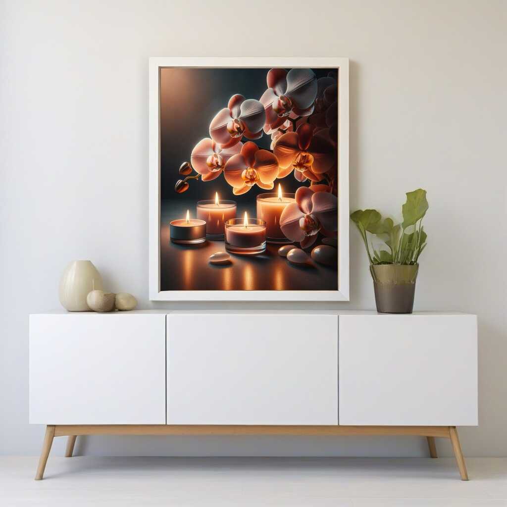 Malen nach Zahlen - Orchidee Teelichter Pfirsichfarben - Jetzt kaufen – malennachzahlen-erwachsene