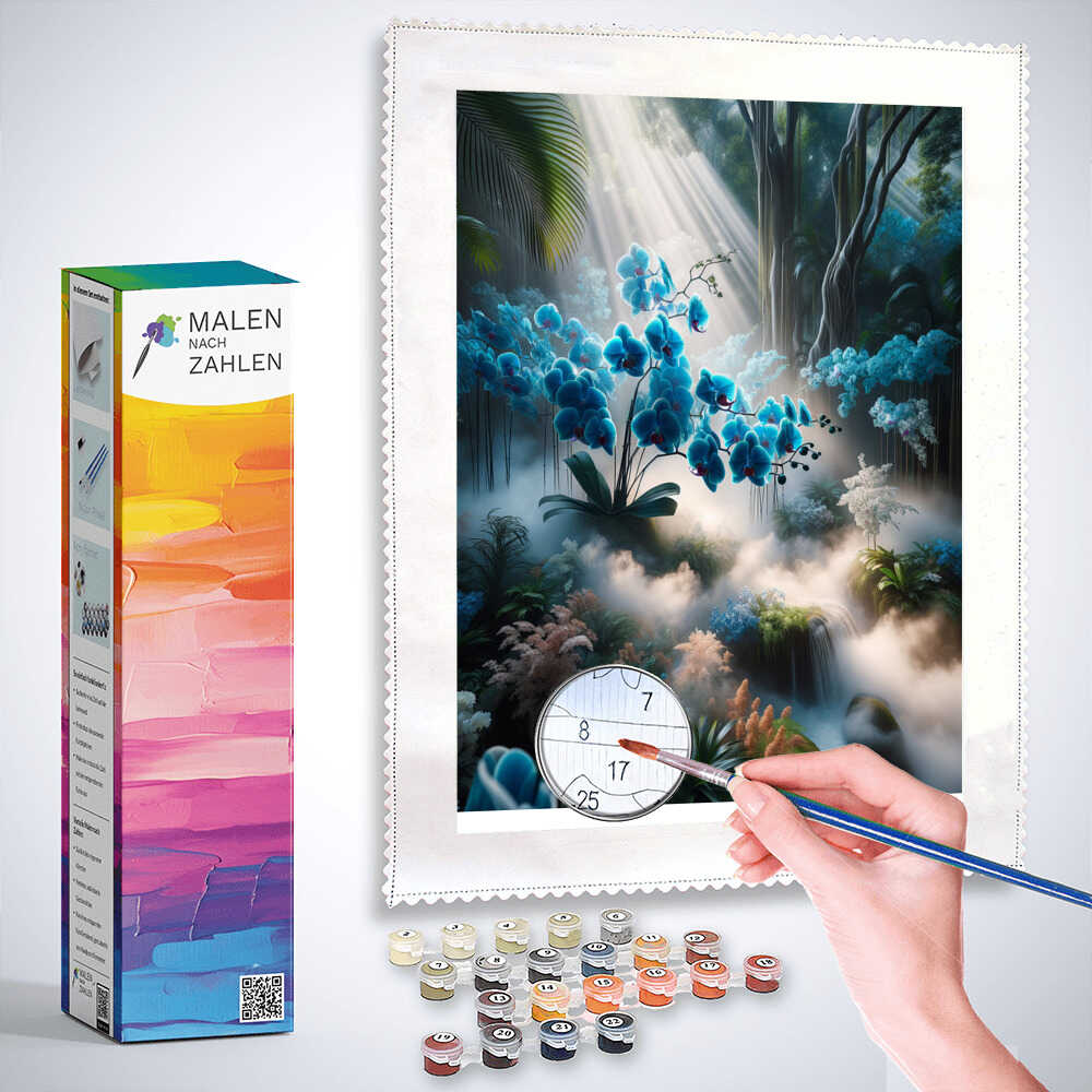 Malen nach Zahlen - Orchidee in blau - Jetzt kaufen