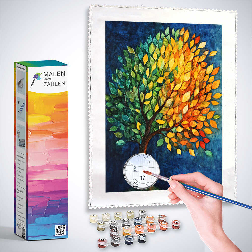 Malen nach Zahlen - Farbenspiel der Jahreszeiten