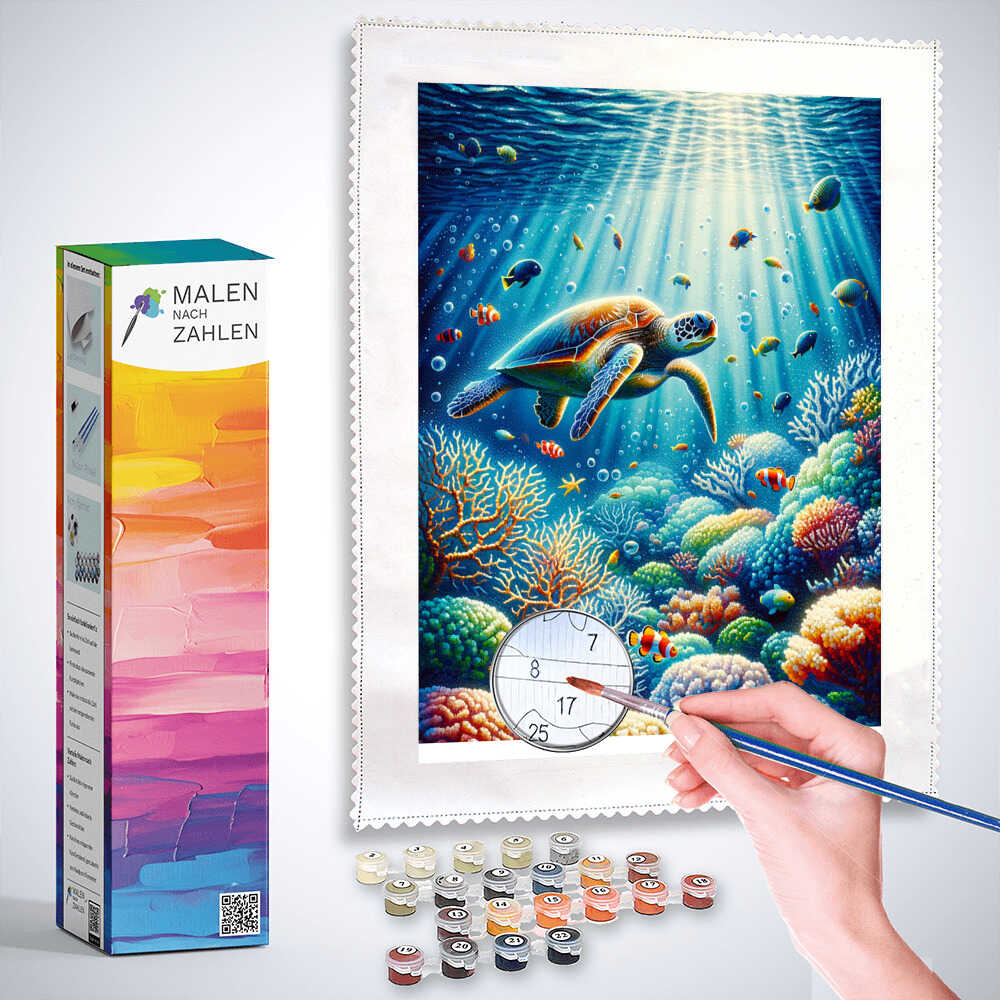 Malen nach Zahlen - Schildkröte Korallenriff - Jetzt kaufen