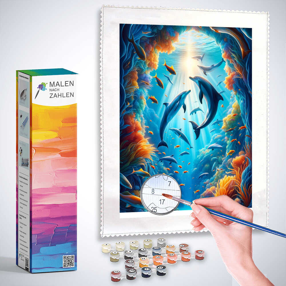 Malen nach Zahlen - Delphine im Meer - Jetzt kaufen