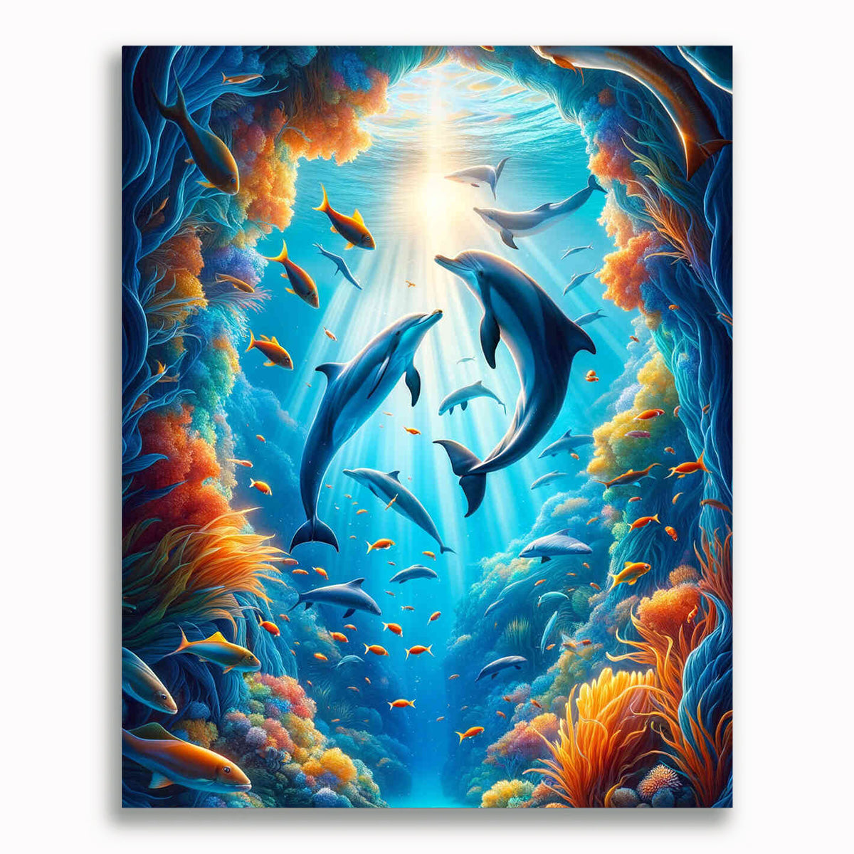 Malen nach Zahlen - Delphine im Meer - Jetzt kaufen – malennachzahlen ...