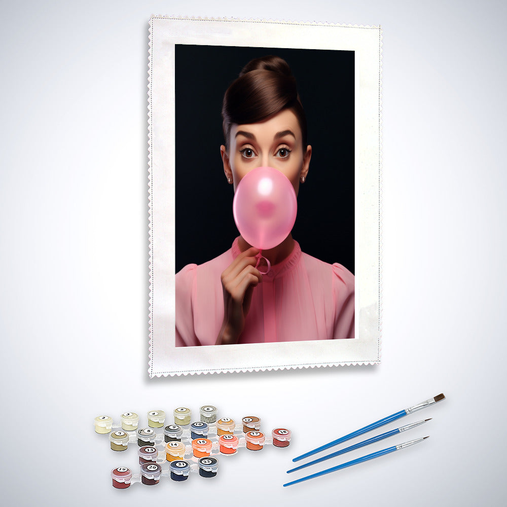 Malen nach Zahlen - Audrey Hepburn mit Kaugummi im Mund - Jetzt kaufen