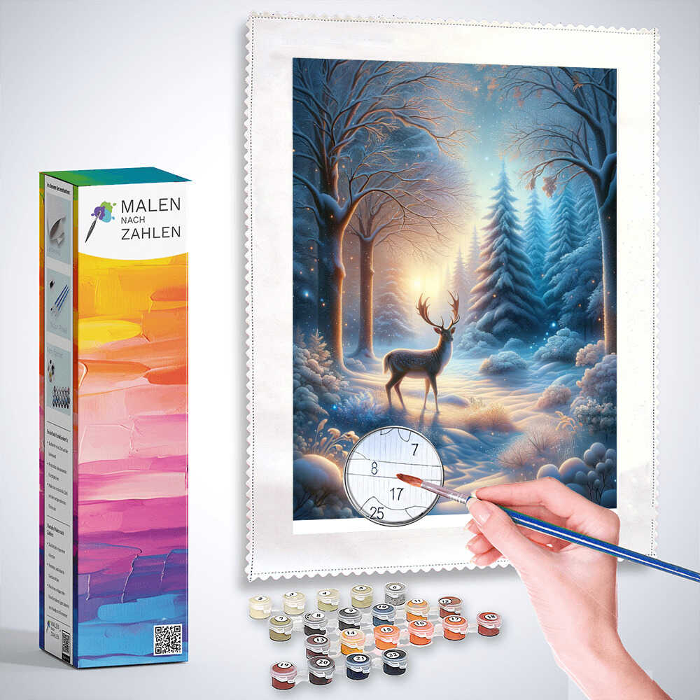 Hirsche im Winter – Malen nach Zahlen - Jetzt kaufen