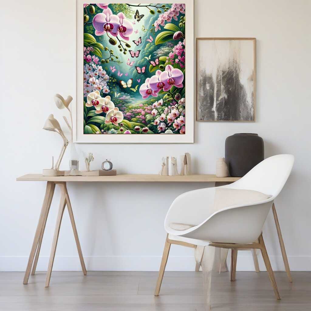 Malen nach Zahlen - Orchideen Schmetterlinge