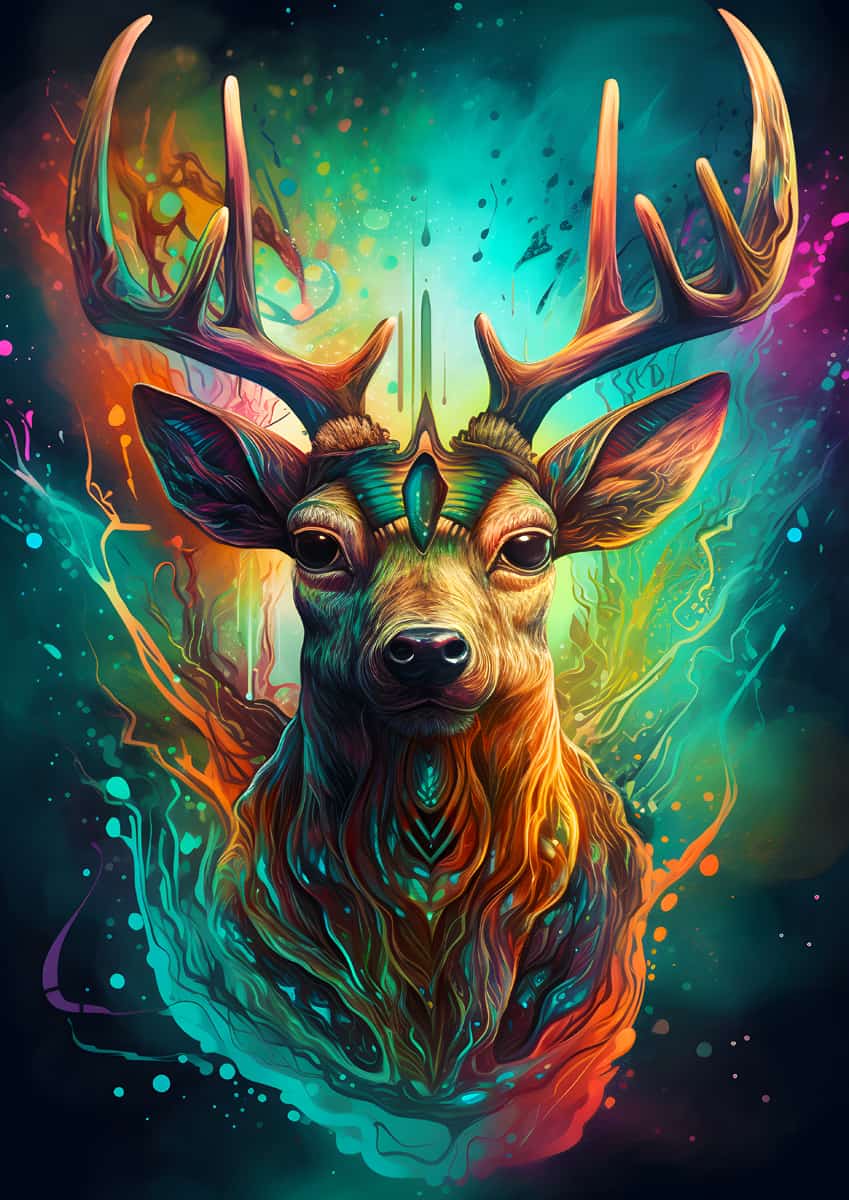 AB Diamond Painting - Hirsch Portrait bunt - Jetzt kaufen ...