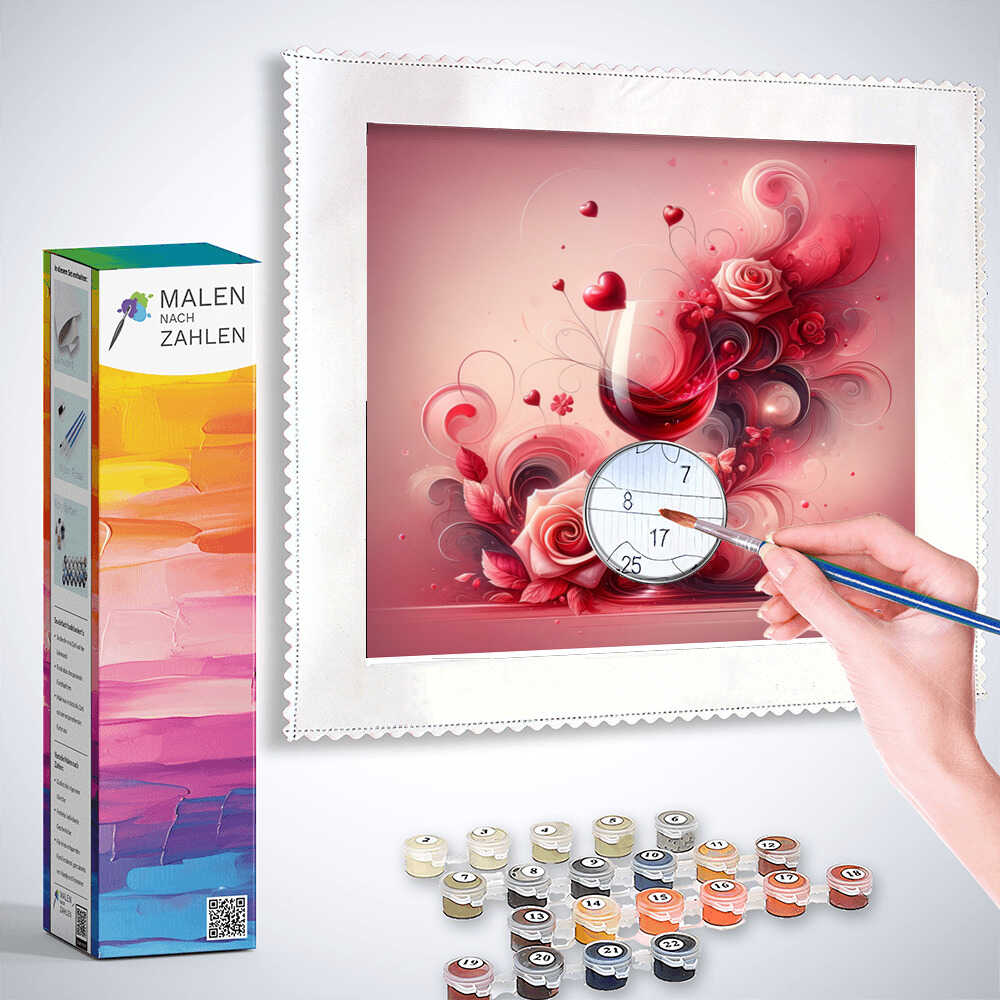 Malen nach Zahlen - Rotwein und Rosen - Jetzt kaufen